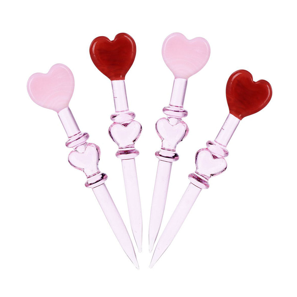 Hearts of Love Glass Dab Tool 4CT BUNDLE – INHALCO