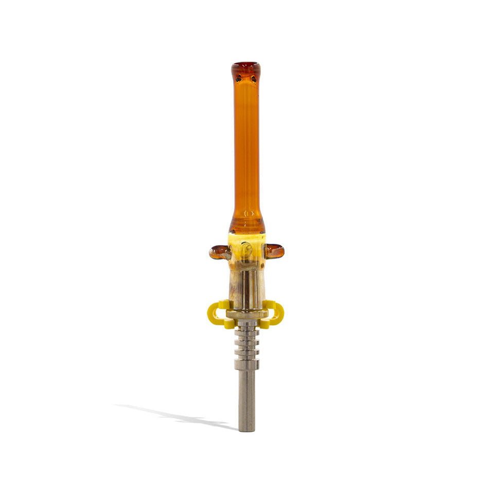 5 inch Fumed Glass Nectar Straw with Colored Dots and 14mm Tip – INHALCO