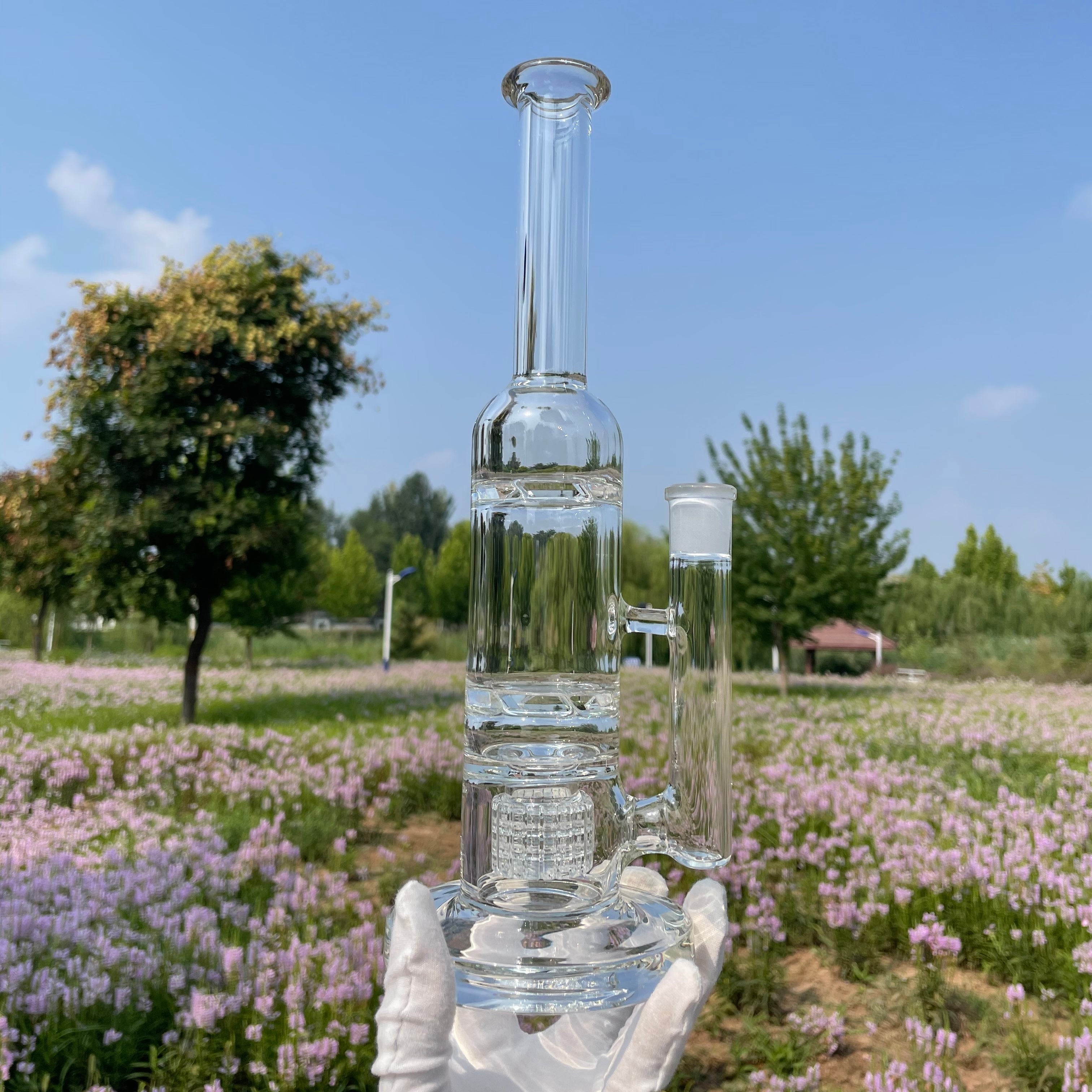 Dual Chamber Chugger Bong 12" - Premium Glass Water Pipe | INHALCO