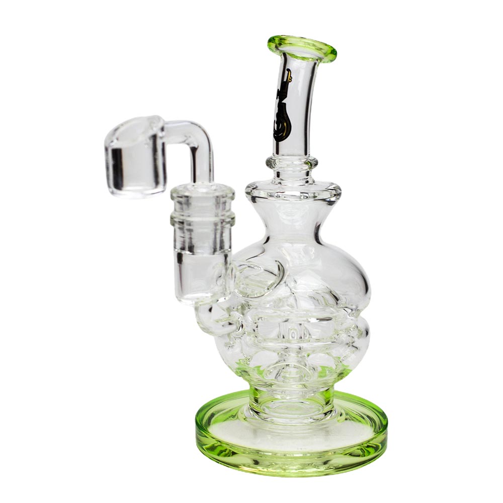 6" Genie Double Recycle Dab Rig with Showerhead Diffuser – INHALCO