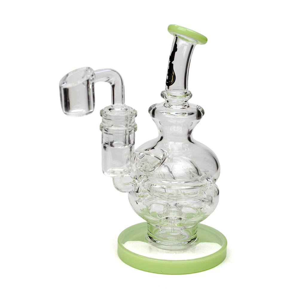 6" Genie Double Recycle Dab Rig with Showerhead Diffuser – INHALCO