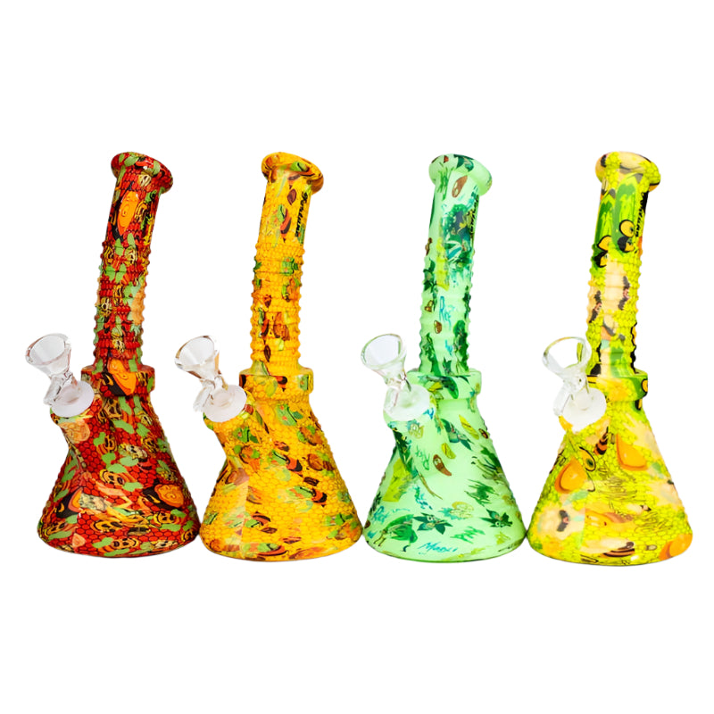 8.5" Angled Hydrographic Bongs Silicone – INHALCO