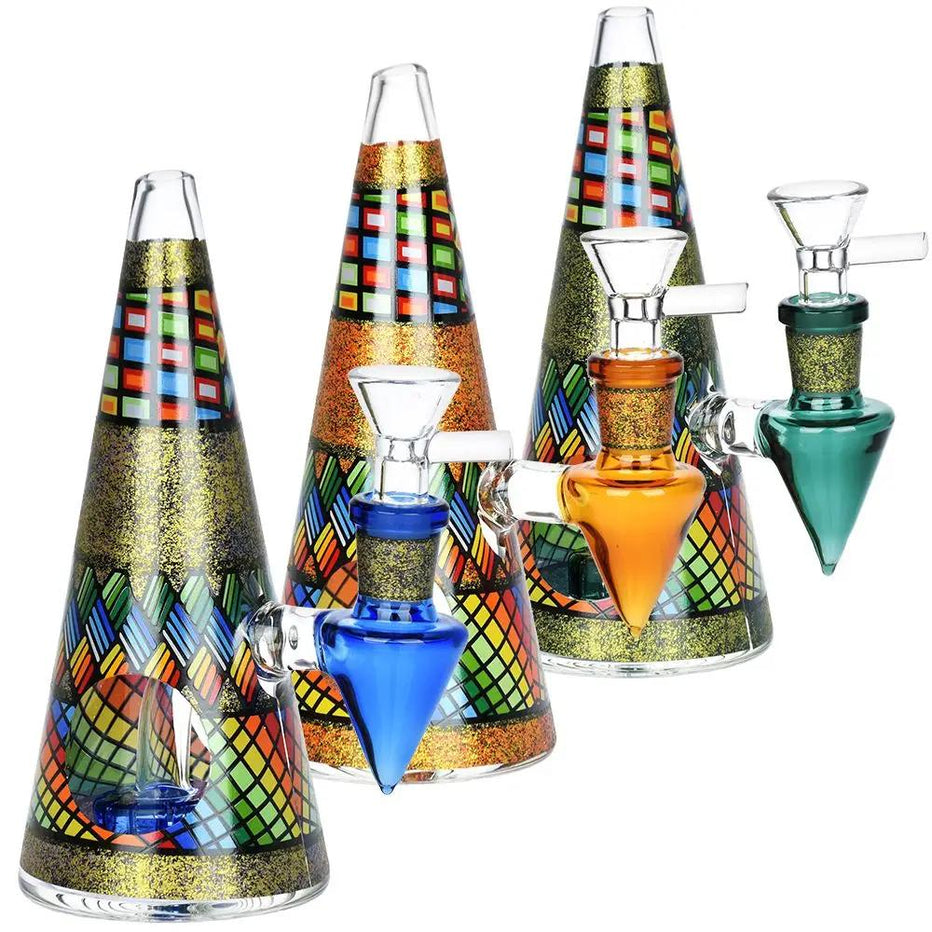 Conical Stained Glass Bong – INHALCO