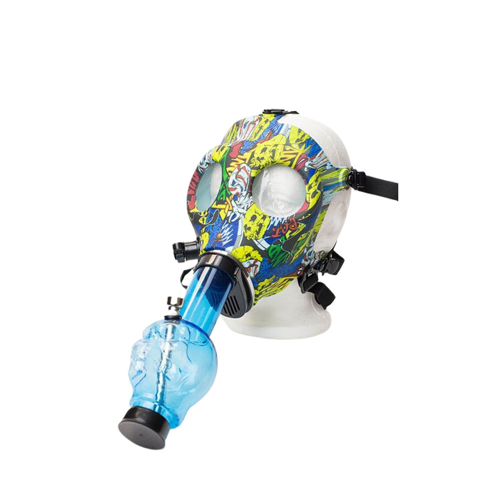 Full Face Graphic Silicone Gas Mask With Acrylic Bong – INHALCO