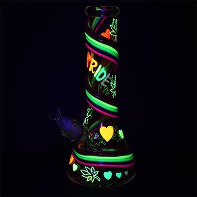 Rainbow Pride Glow In The Dark Glass Bong – INHALCO