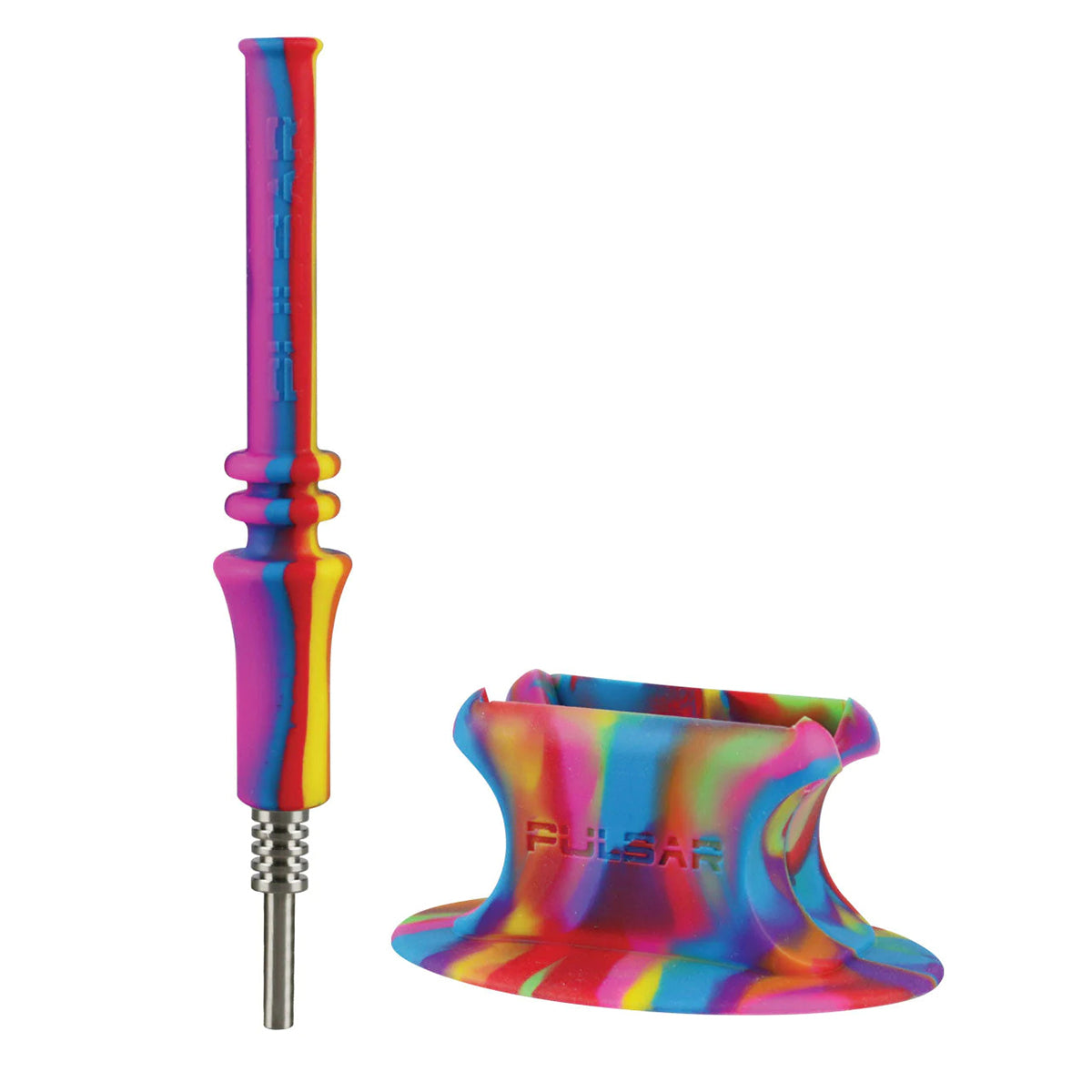 Silicone Dab Straw with Stand & Titanium Nail – INHALCO