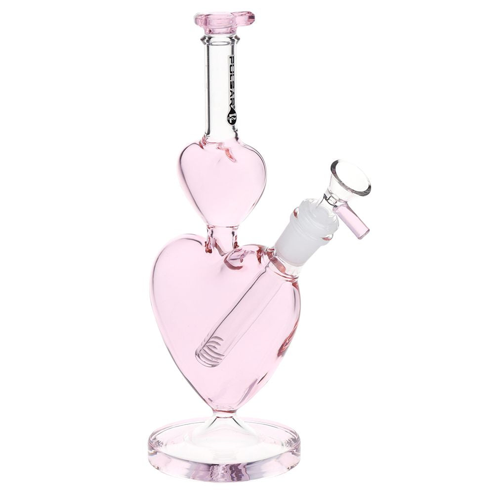 Stacked Heart Glass Water Pipe 10" – INHALCO