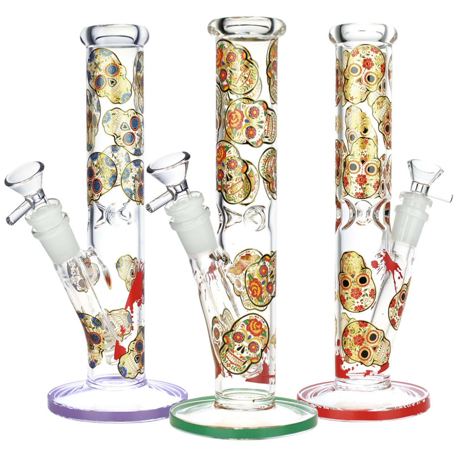 Sugar Skull Straight Tube Water Pipe – INHALCO