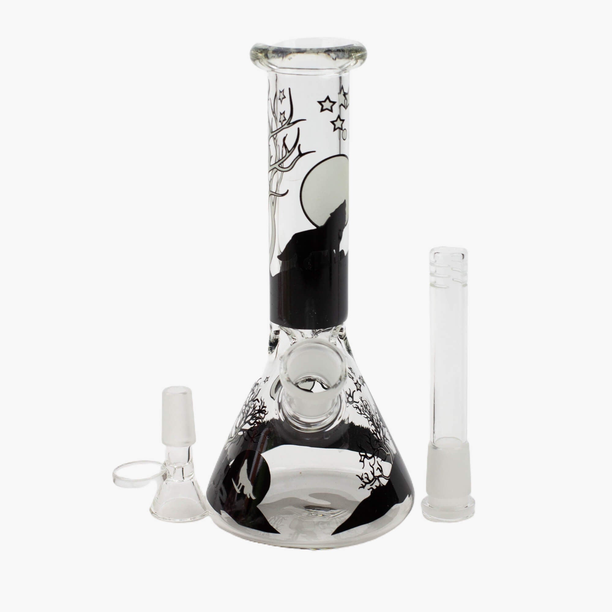 7.5" Wolf Beaker Bong Glow In The Dark – INHALCO