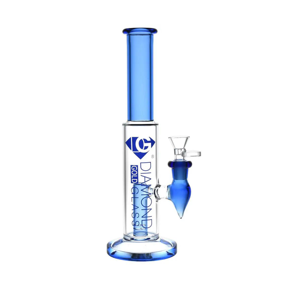 Diamond Glass Gold Cylinder Bong – INHALCO