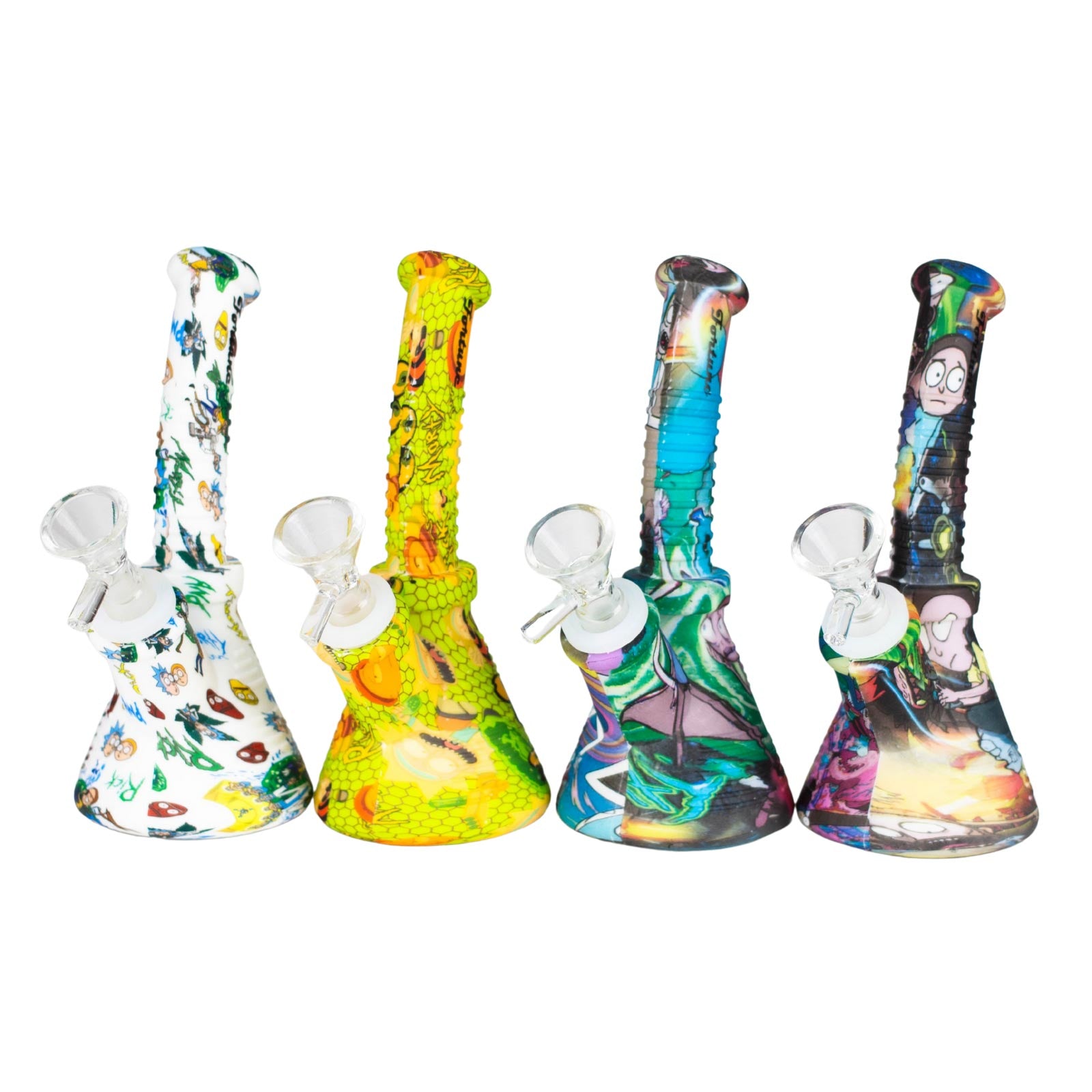 Angled Hydrographic Silicon Bongs – INHALCO