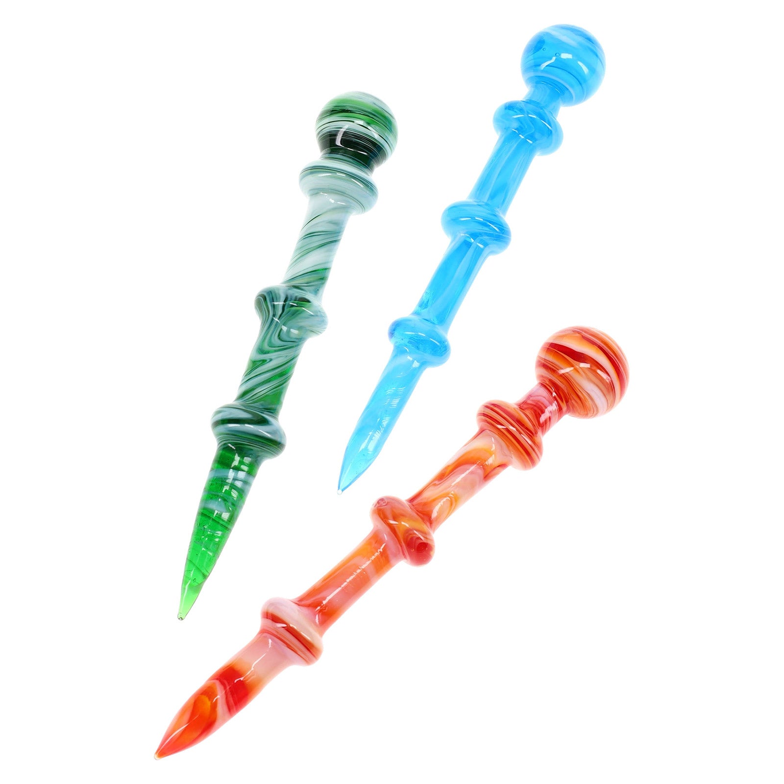 Marble Swirl Wax Tool for Dabs – 6″ Glass Dabber for Concentrates – INHALCO