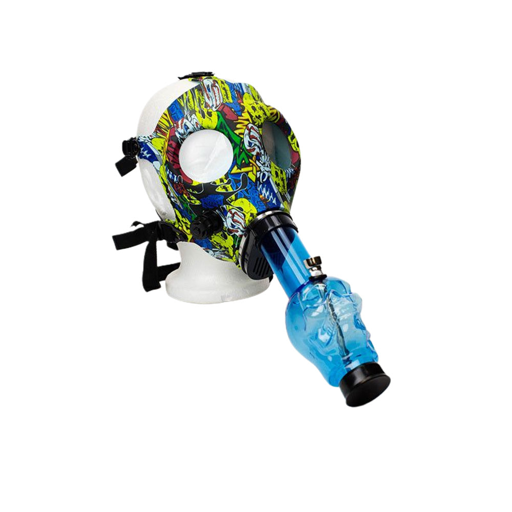 Full Face Graphic Silicone Gas Mask With Acrylic Bong – INHALCO
