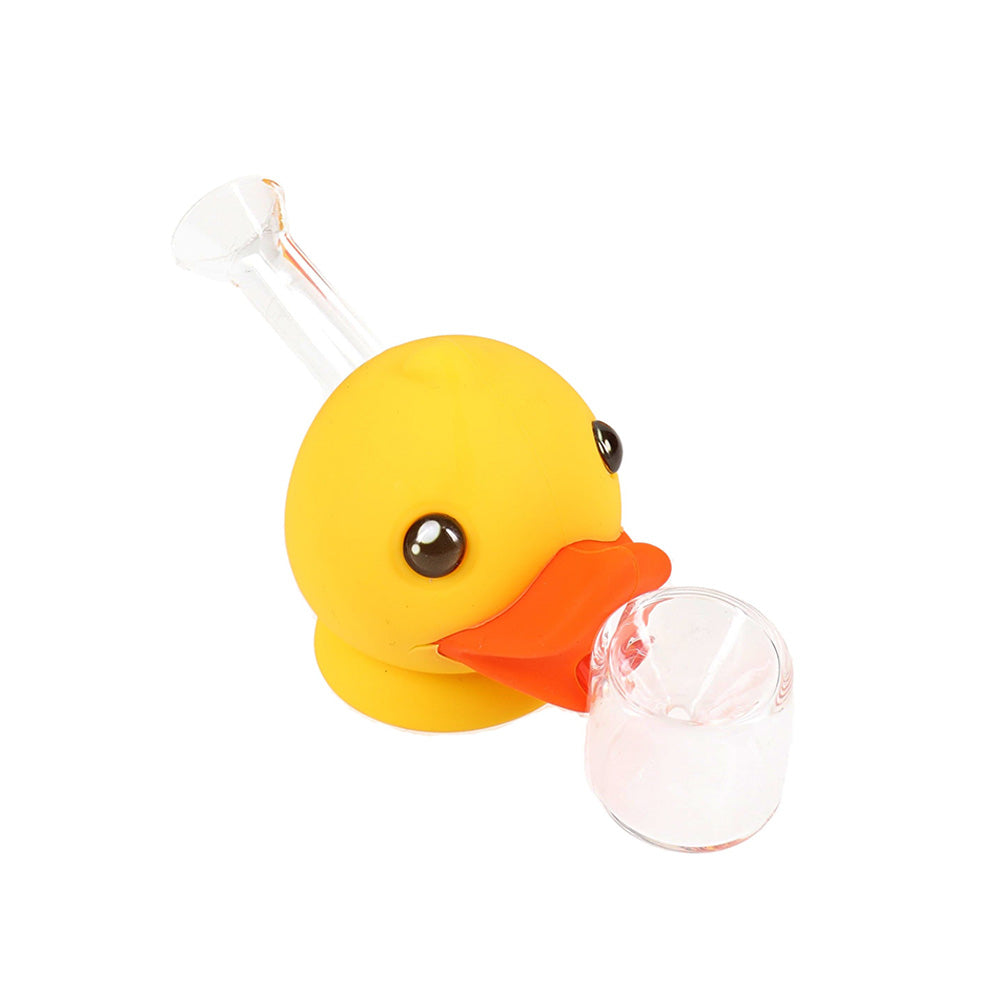 Pond Quacker 4″ Glass & Silicone Duck Hand Pipe – INHALCO