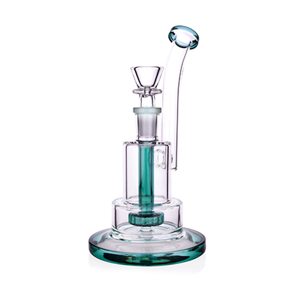 Stacked Chamber Water Bong – Bent Neck Glass Bong with Perc – INHALCO
