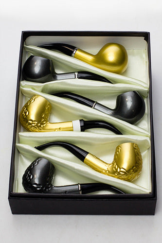 Sherlock Black & Gold Plastic Pipe 6 Pcs – INHALCO