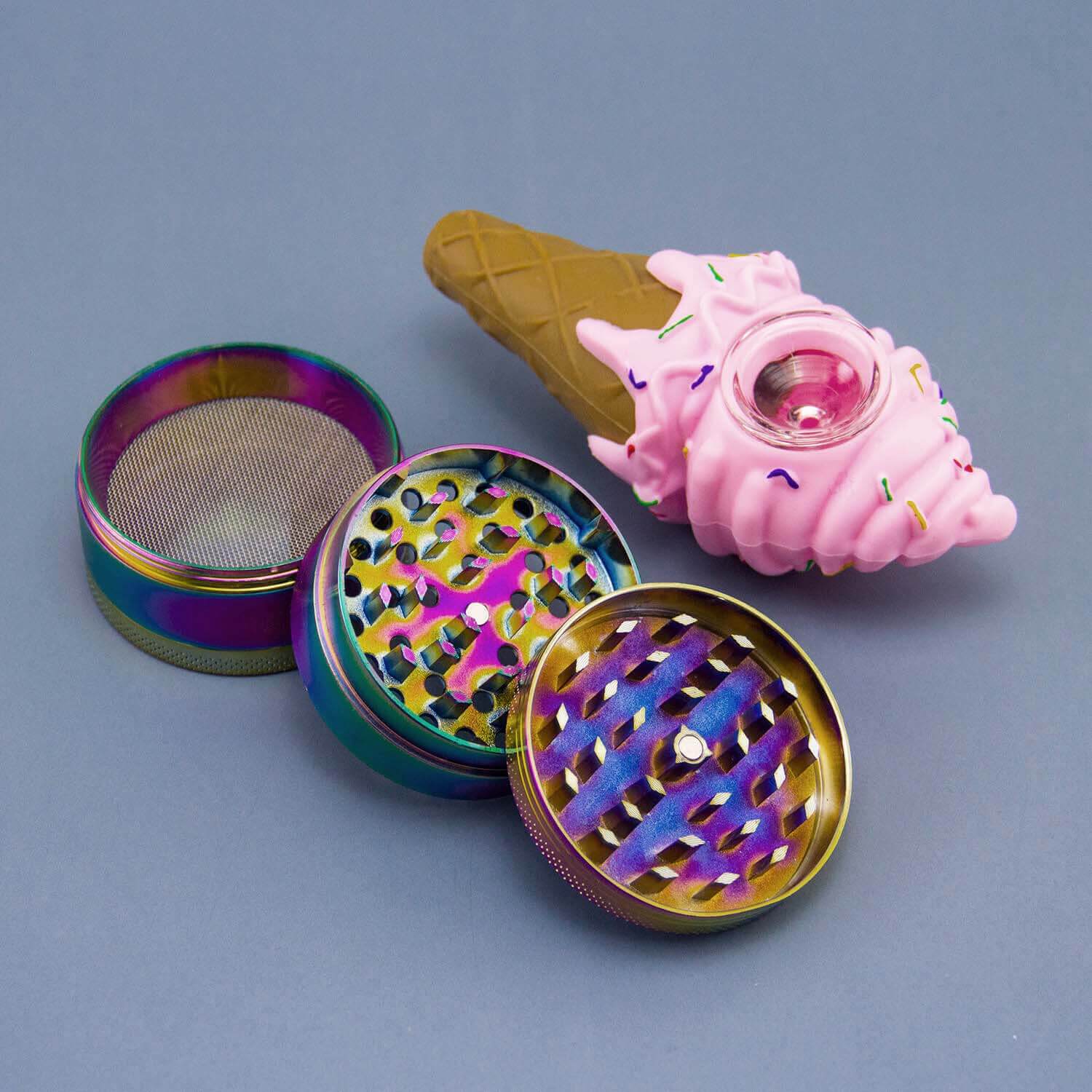 Herb Grinder and Silicone Ice Cream | INHALCO