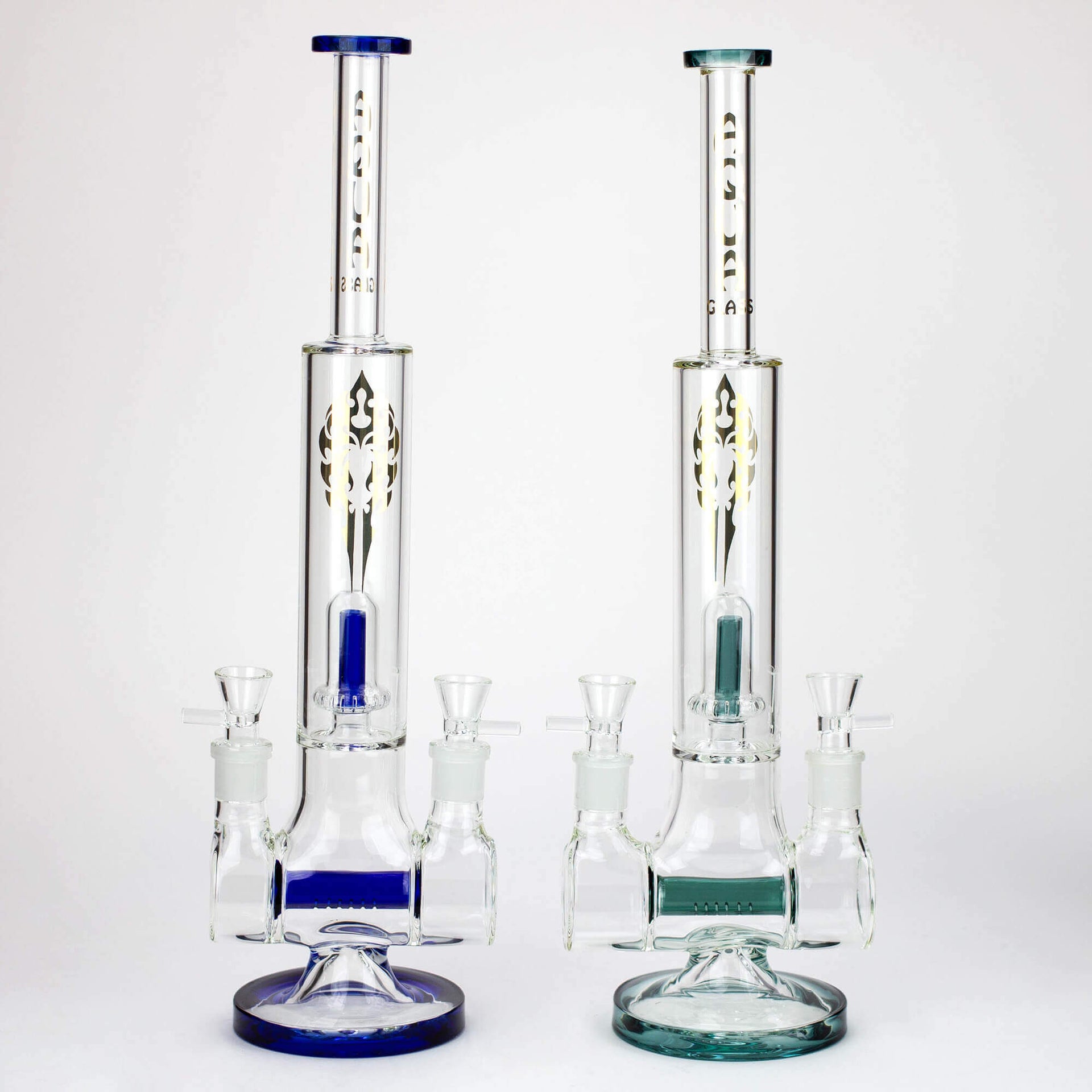 18" AQUA Dual Joint Showerhead Pecolator Glass Water Bong – INHALCO