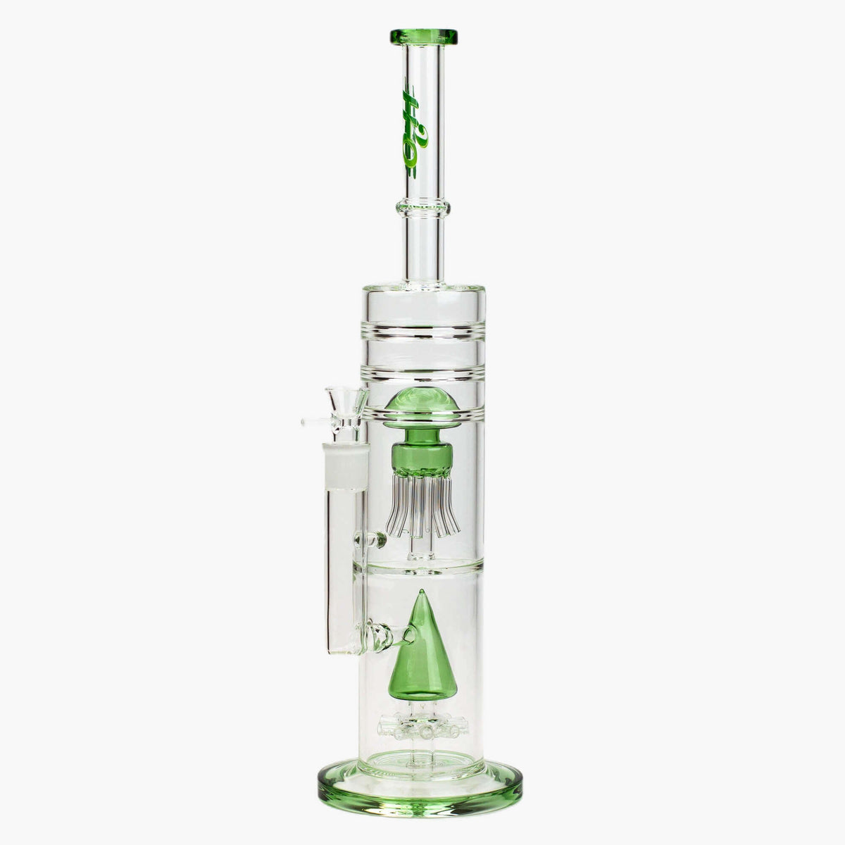 17" H2O Dual Diffuser Glass Bong – INHALCO