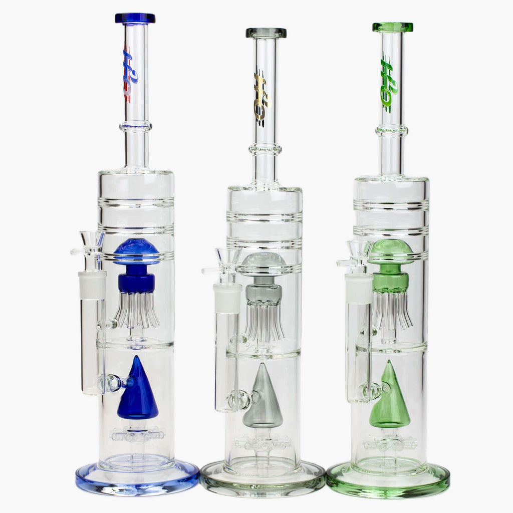 17" H2O Dual Diffuser Glass Bong – INHALCO