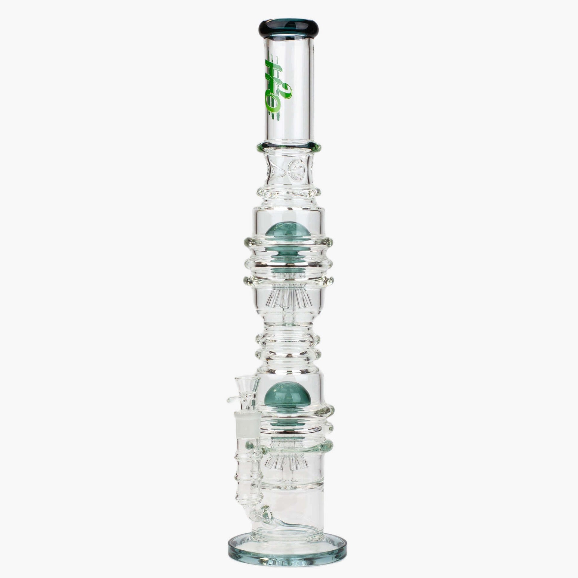 21" H2O Dual Percolator Glass Water Bong – INHALCO