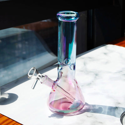 8" Iridescent Bong, Rainbow Bong | INHALCO