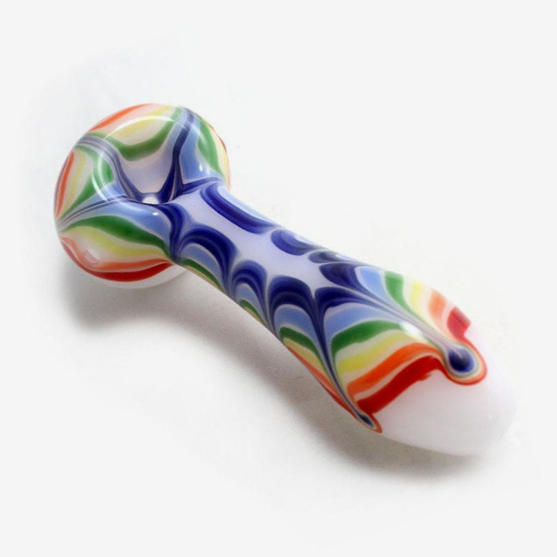 Chameleon Glass Rainbow Splat Spoon Pipe | INHALCO