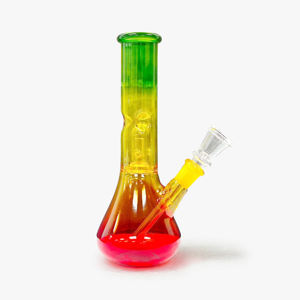 Rasta Glass Bong With Percolator | INHALCO