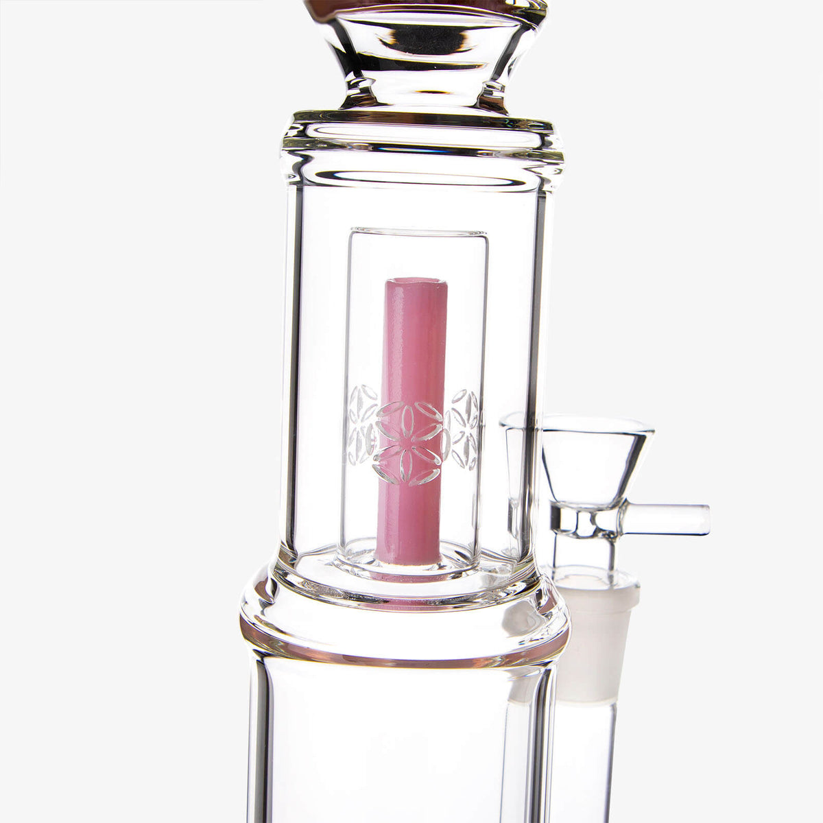 Bent Neck Double Perc Stemless Glass Bong | INHALCO
