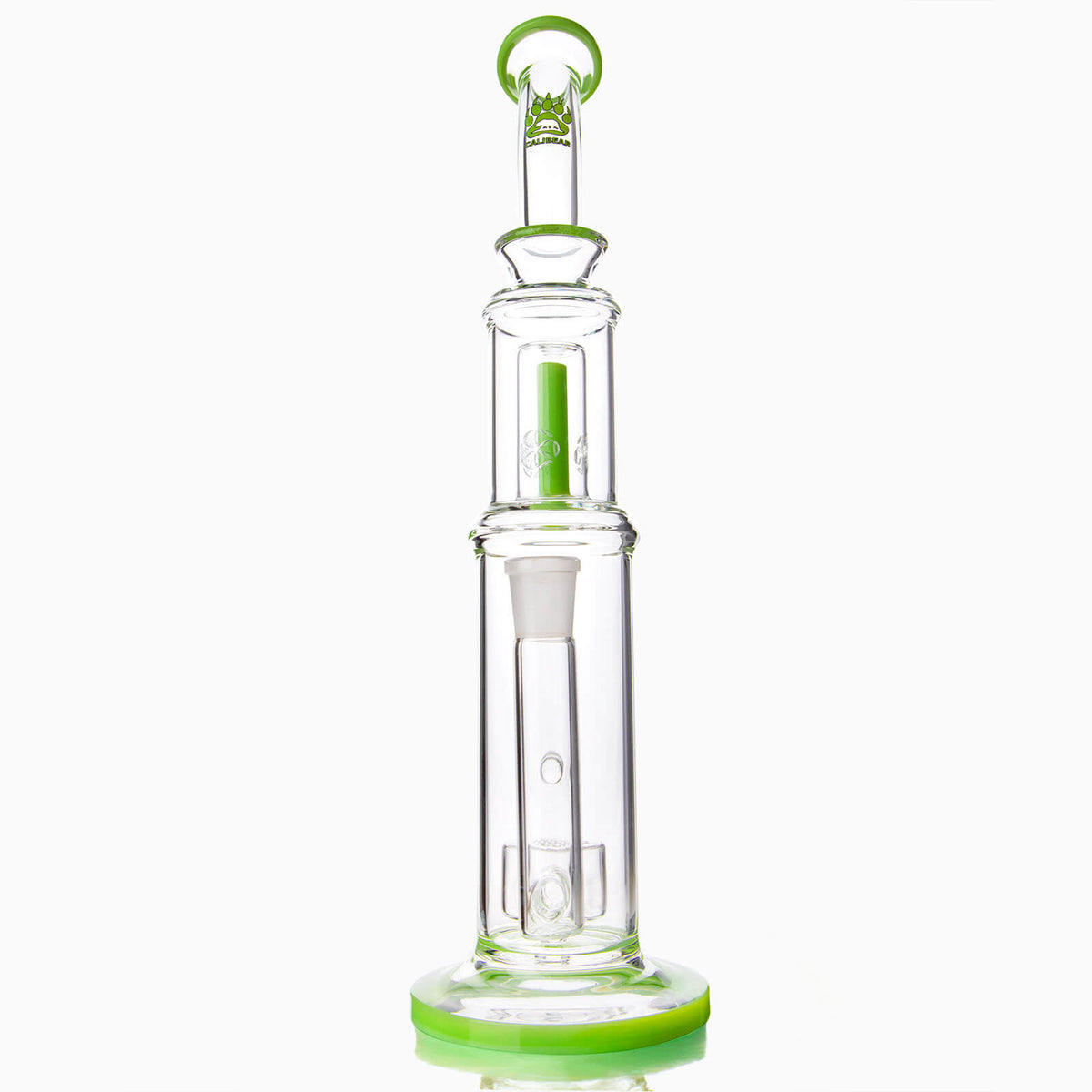 Bent Neck Double Perc Stemless Glass Bong | INHALCO