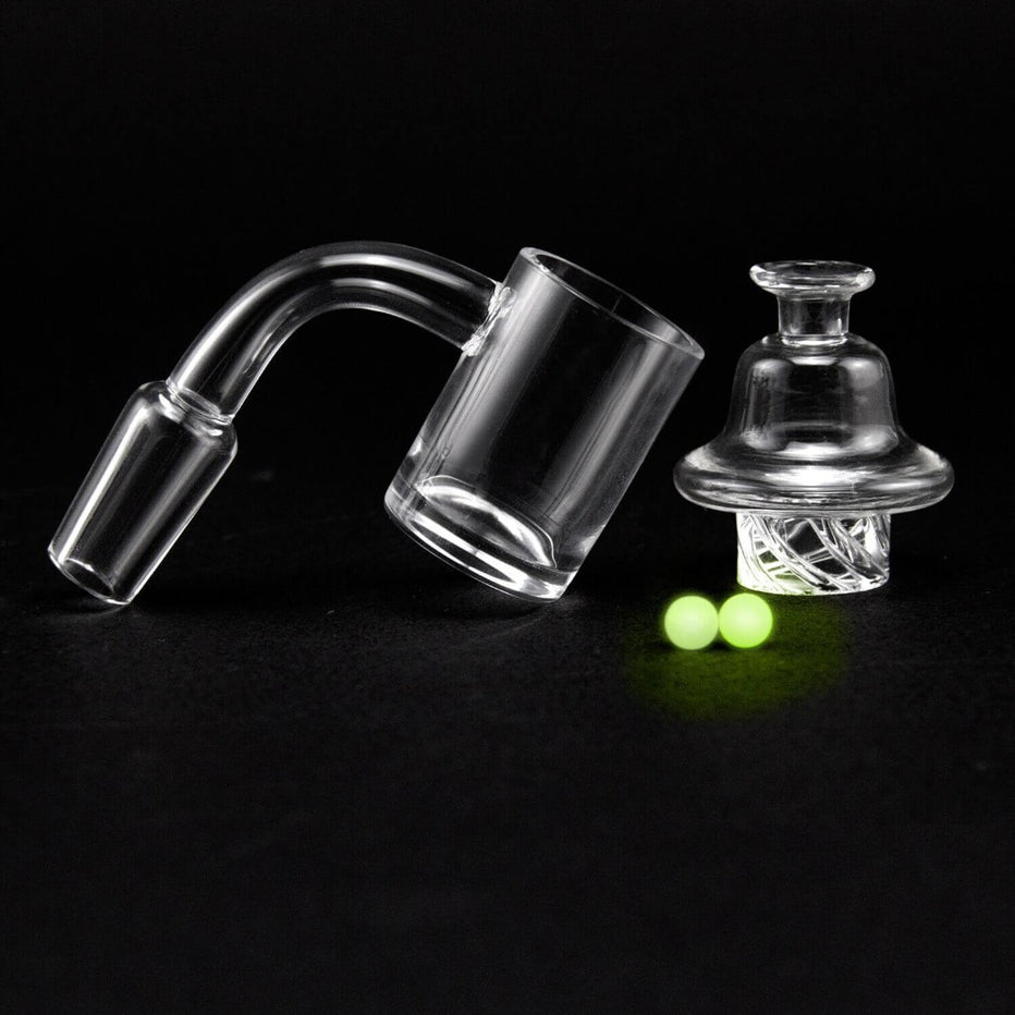 Quartz Banger with Spinner Carb Cap and Terp Pearls | INHALCO